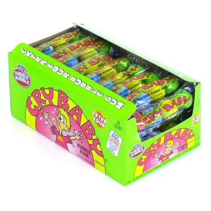 Cry Baby Extra Sour Bubblegum 36 Pack - American Sweets - American ...