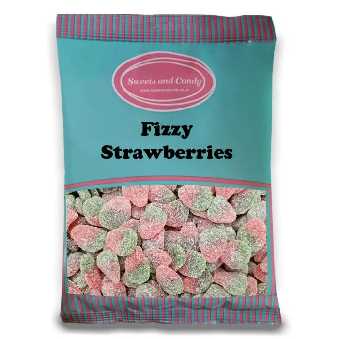 Fizzy Strawberries 1Kg - Pick and Mix Sweets - 1Kg Sweets - Retro ...