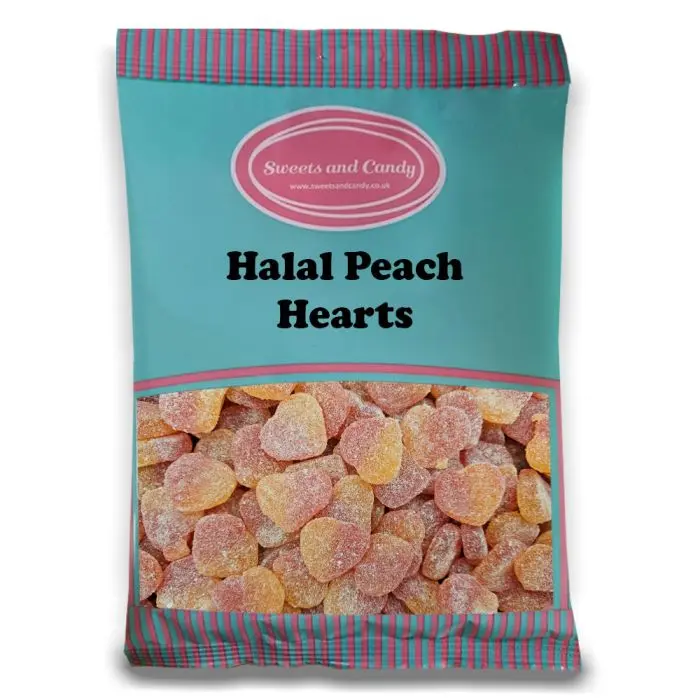 Halal Peach Hearts 1Kg - Halal Sweets - Halal Pick and Mix - Halal Bulk ...