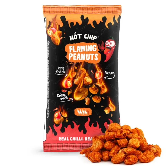 Hot Chip Flaming Hot Peanuts 70g - Hot Chip Challenge - Crunchy Peanuts - Spicy Sweets