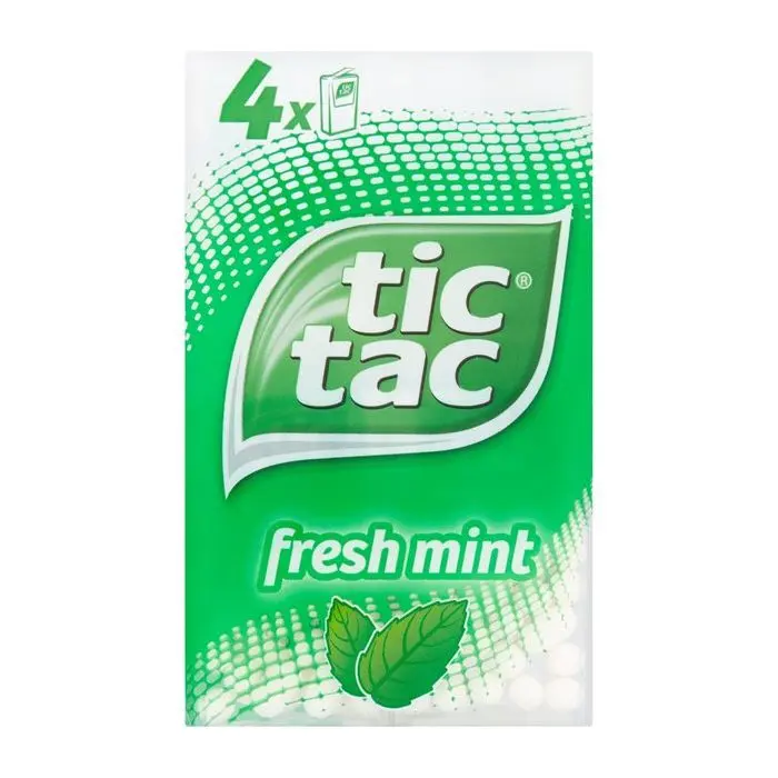 Tic Tac Fresh Mint - 4 Pack - Mint Sweets - Retro Sweets - Multipack Sweets
