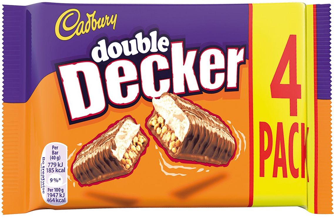 Cadbury Double Decker - 4 Pack - Chocolate Bars - Multipack Chocolate ...