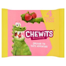 Chewits Strawberry - 4 Pack - Retro Sweets - Multipack Sweets - Chewy ...