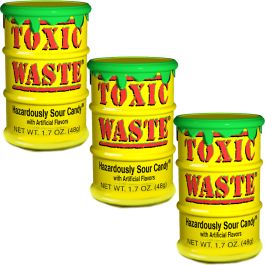 Toxic Waste Yellow Drums 3 Pack - Retro Sweets - Sour Sweets - Toxic ...