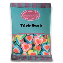 Triple Hearts 1kg - Pick and Mix Sweets - Retro Sweets - Wedding Favour ...
