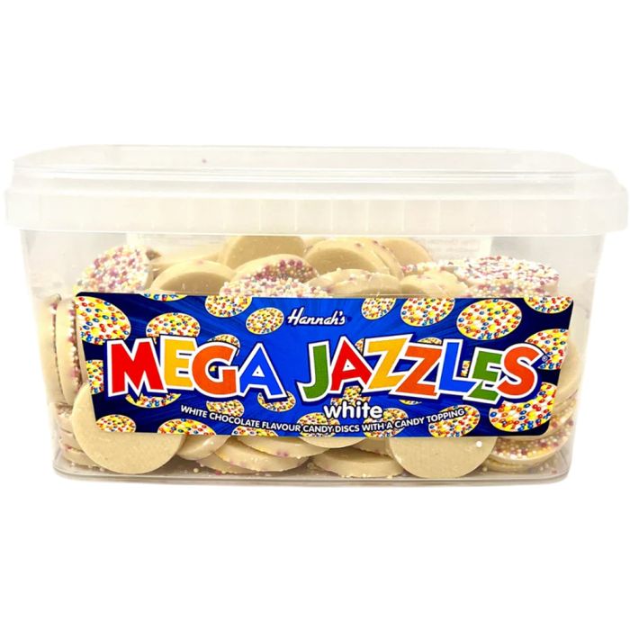 Mega White Chocolate Jazzles - Tub of 120 - Retro Sweets - Pick and Mix ...