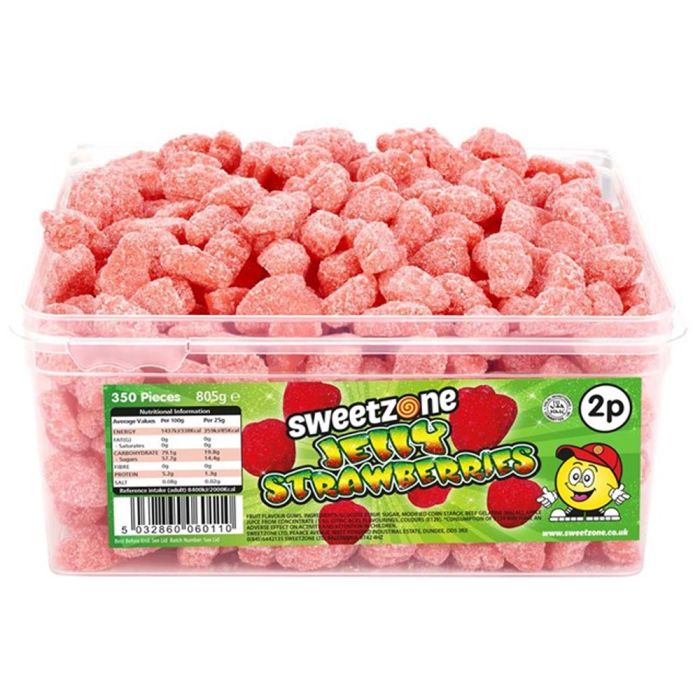 Sweetzone Jelly Strawberries Tub Retro Sweets Pick And Mix Sweets