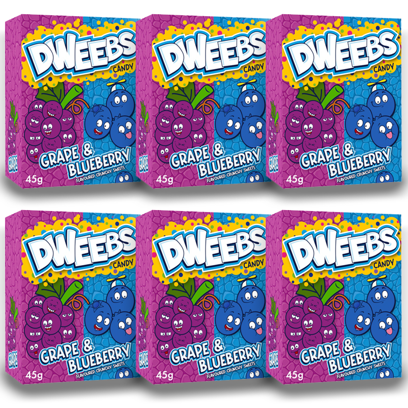 Dweebs Grape and Blueberry 6 Pack - American Sweets - American Candy - Retro Sweets