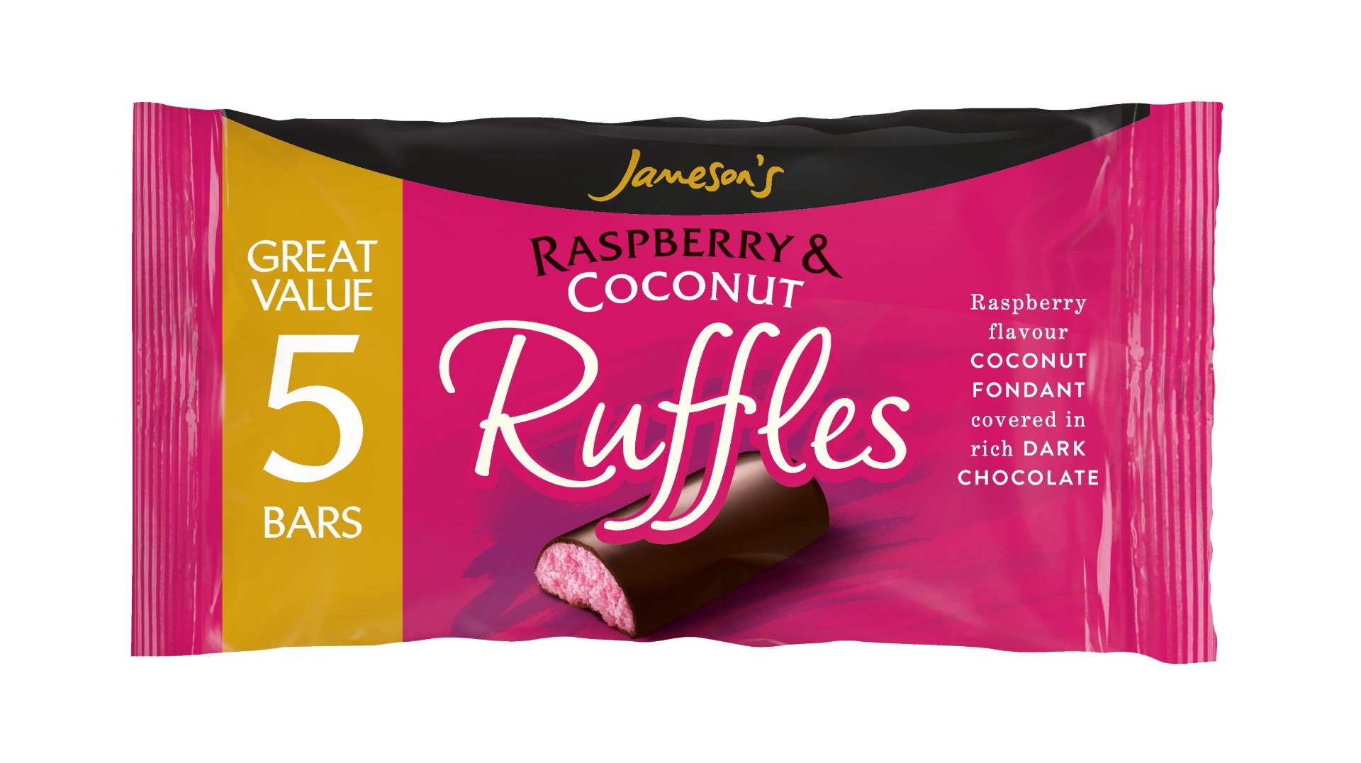 Jameson's Raspberry Ruffle Bars - 5 Pack - Chocolate Bars - Multipack ...