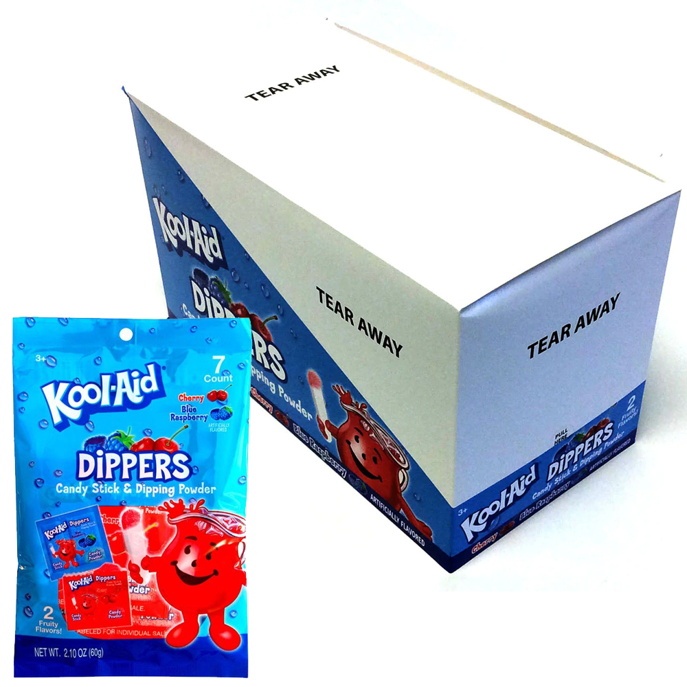 Kool Aid Dippers Cherry and Blue Raspberry - 12 Pack - American Sweets ...
