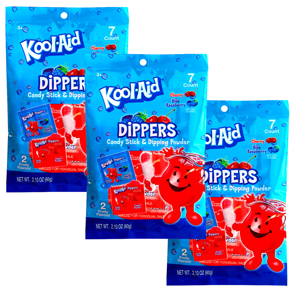 Kool Aid Dippers Cherry and Blue Raspberry - American Sweets - American ...