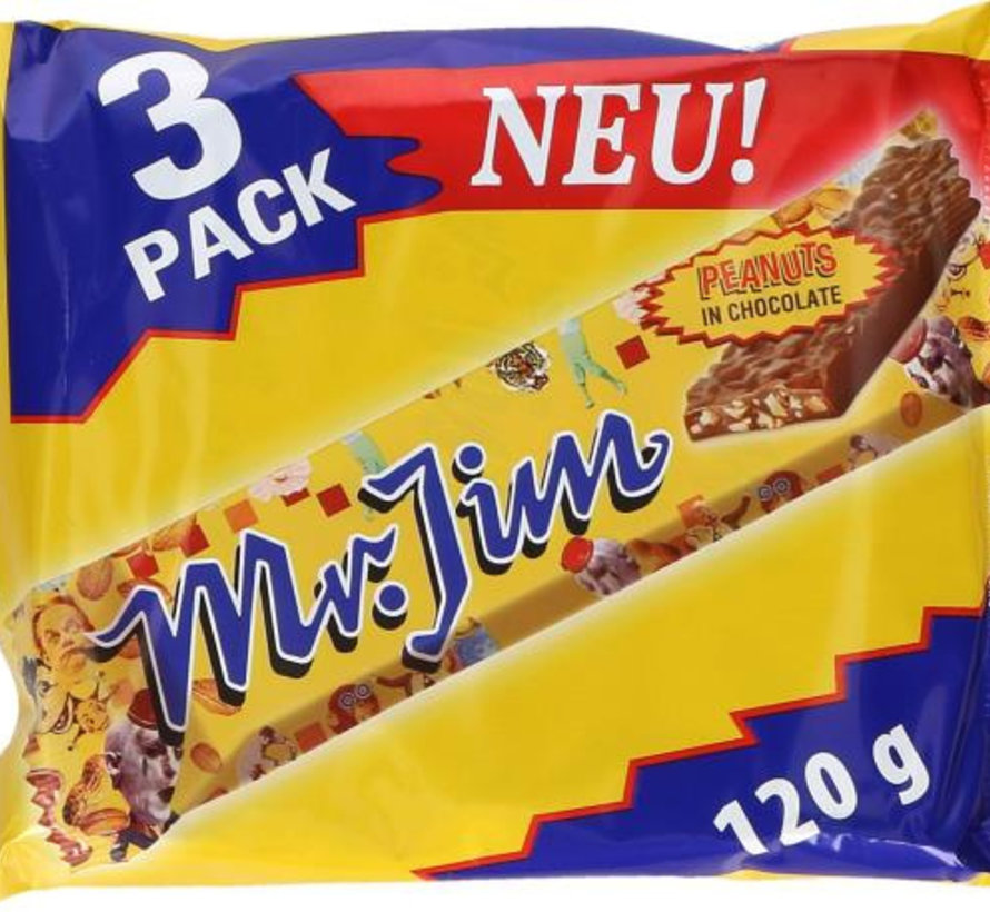 Mr Jim Milk Chocolate Peanut Bar 3 Pack - Chocolate Bars - Multipack ...