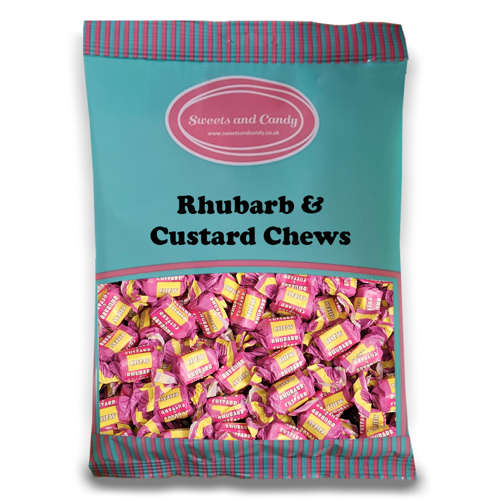 Rhubarb and Custard Chews 1kg - Pick and Mix Sweets - Retro Sweets ...