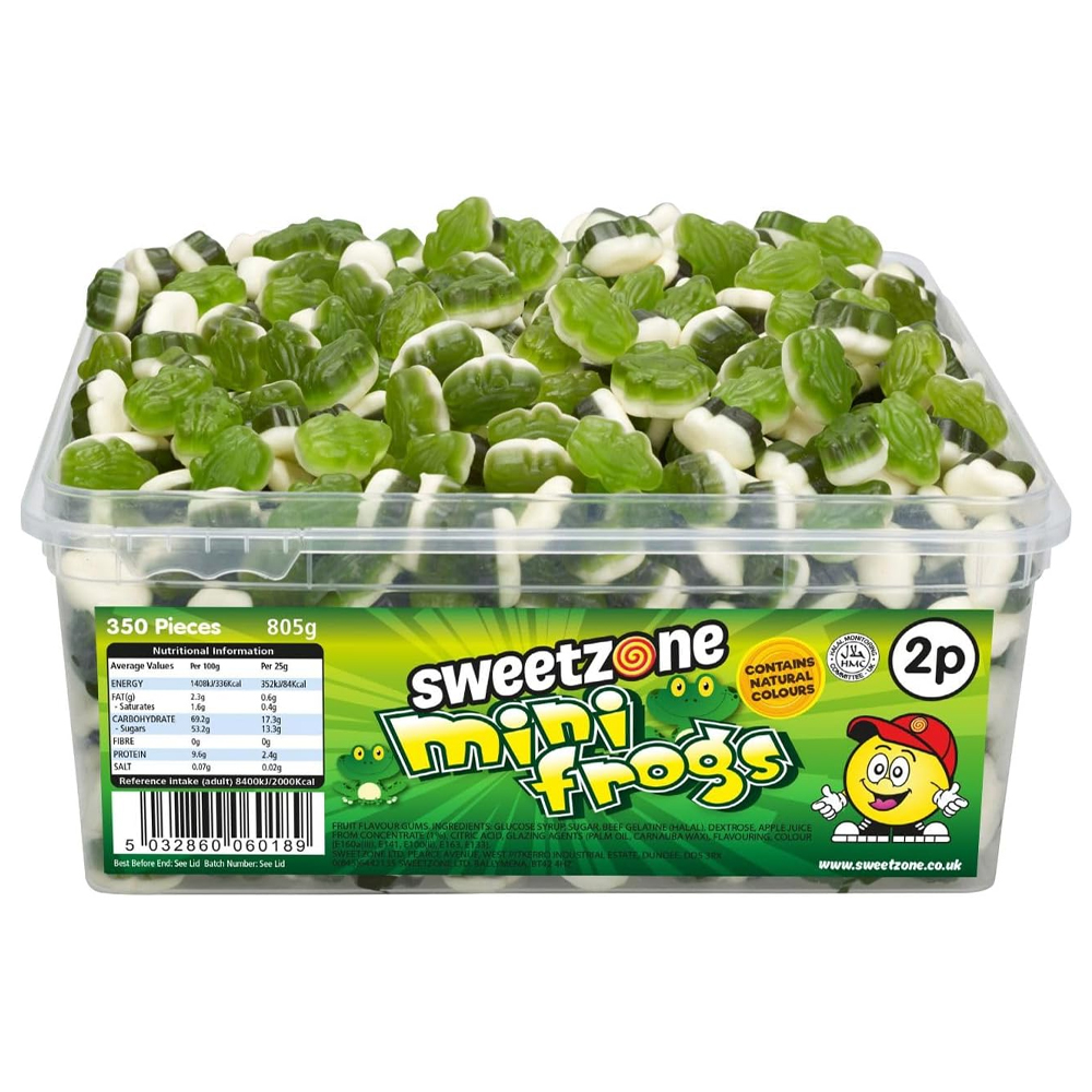 Sweetzone Mini Frogs Tub - Retro Sweets - Pick and Mix Sweets - Halal ...