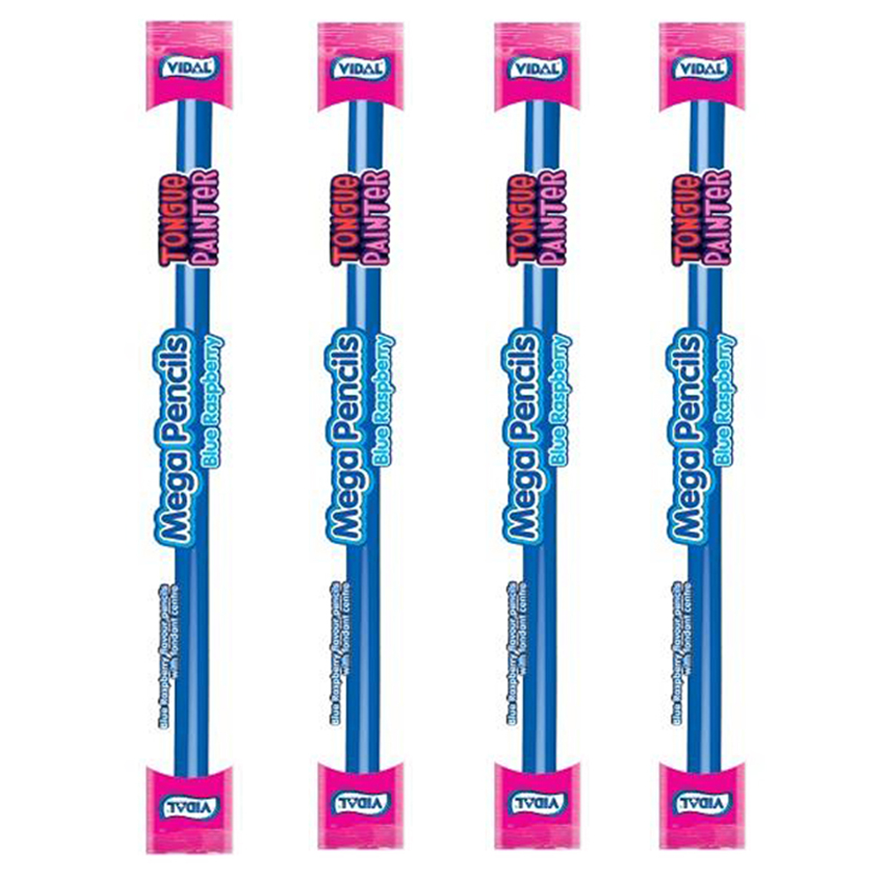 Blue Raspberry Mega Pencils 4 Pack Retro Sweets Pick And Mix