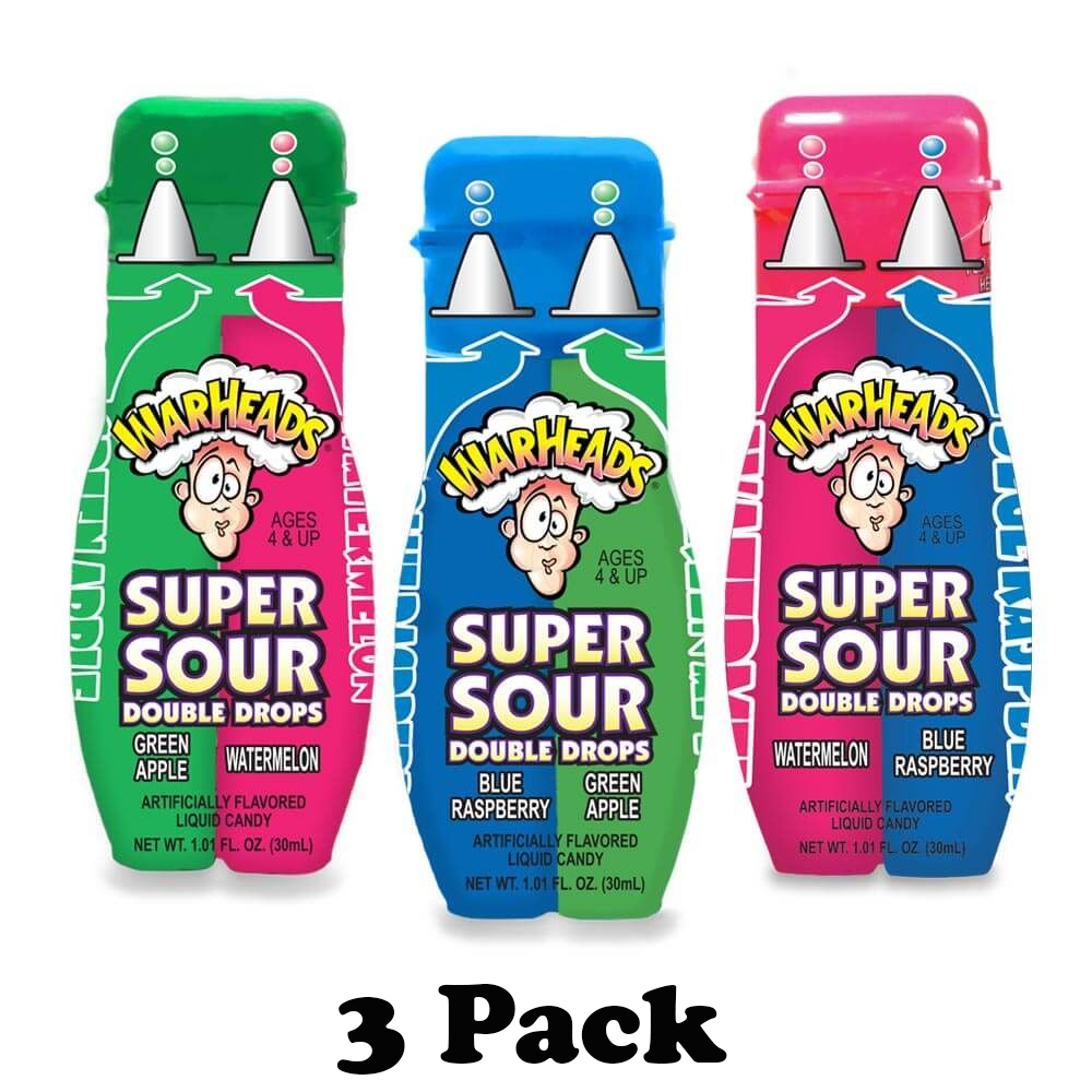 Warheads Double Drops Liquid Candy 3 Pack - American Sweets - American ...