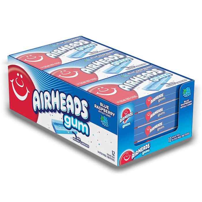 Airheads Chewing Gum Blue Raspberry - American Sweets - American Gum ...