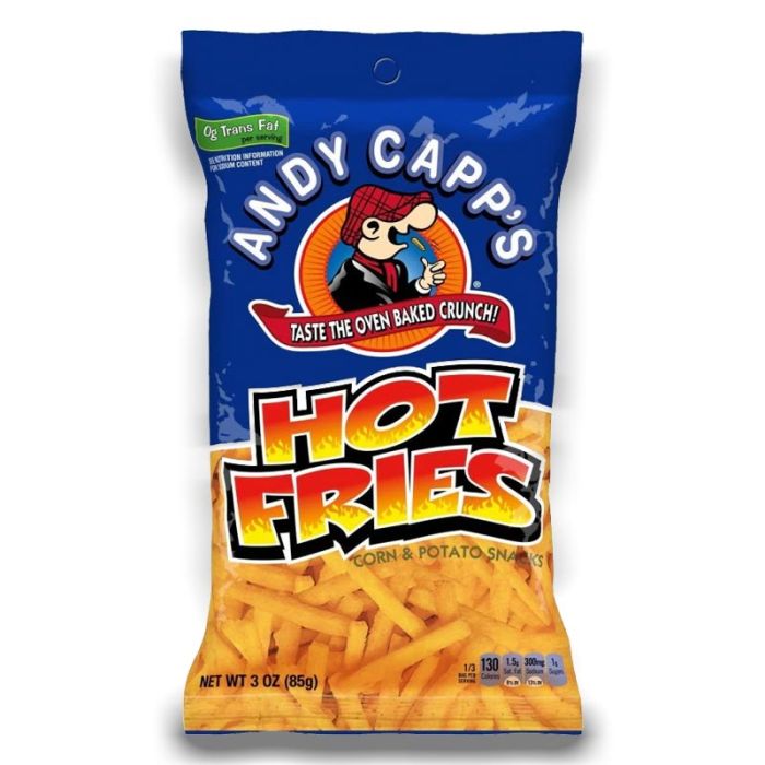 Andy Capp's Hot Fries - American Sweets - American Crisps - Retro Sweets